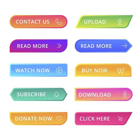free vector gradient call to action buttons