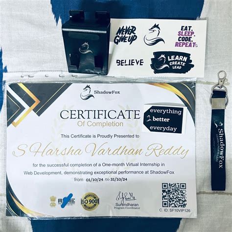 Sanikommu Harsha Vardhan Reddy On Linkedin Internship Webdevelopment Shadowfox Career