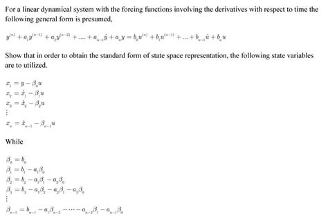 solved for a linear dynamical system with the forcing