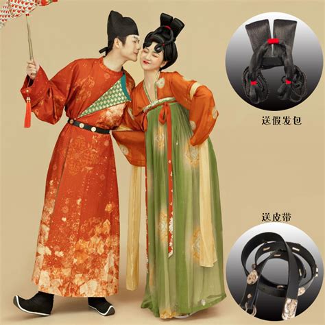 影楼主题写真唐宫夜宴复古唐朝汉服唐装男女情侣婚纱照走秀演出服虎窝淘