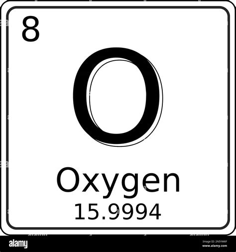 Black And White Vector Graphic Of The Symbol Of The Oxygen O Element