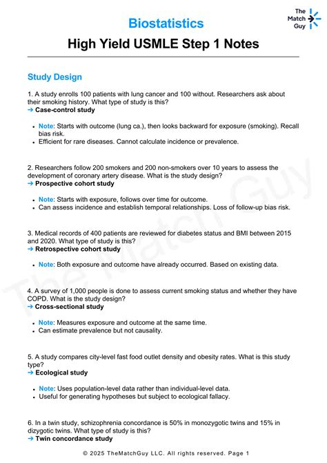 Usmle Step 1 High‐yield Biostatistics Topics The Match Guy