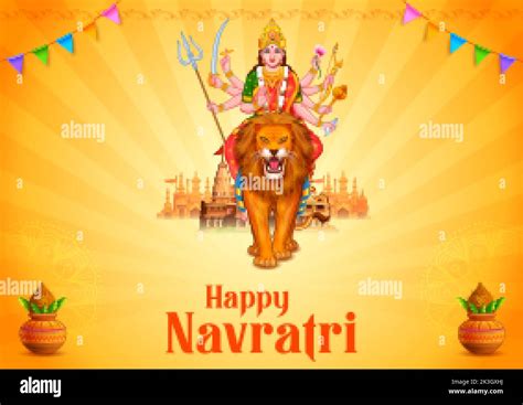 Goddess Durga In Happy Durga Puja Subh Navratri Indian Religious Header