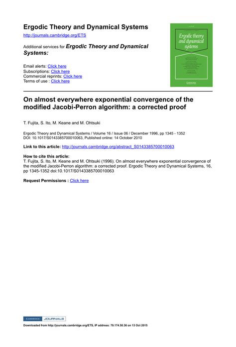 [pdf] on almost everywhere exponential convergence of the modified