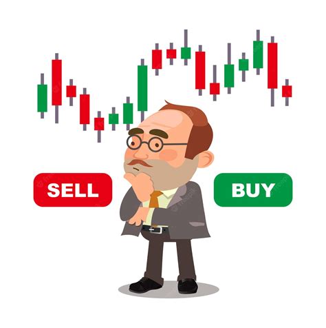 Premium Vector Business Man Thinking And Analyzing Stock Graph Chart