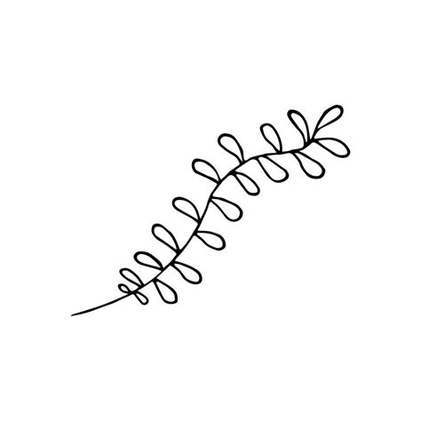 Hand Drawn Doodle Leaf Vector Clipart With Branch 11563886 Vector Art