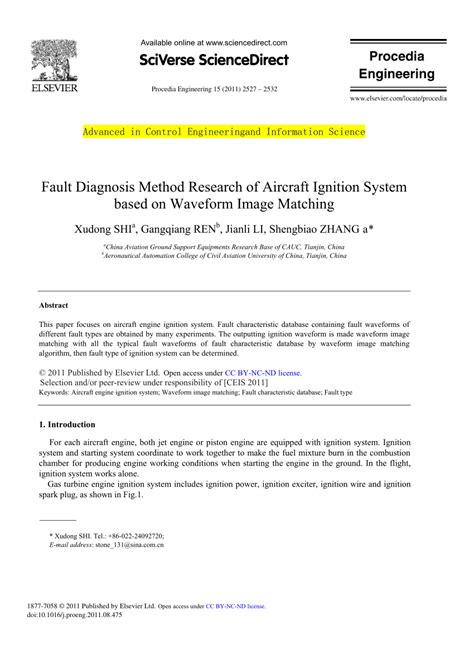 PDF Fault Diagnosis Method Research Of Aircraft Ignition System Based On Waveform Image Matching