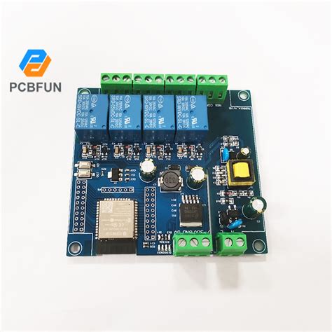 Pcbfun Ac Dc Esp Wi Fi Bluetooth Channel Relay Module Esp Wroom