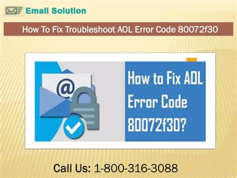 ppt call 1 800 316 3088 how to resolve aol error code 80072f30