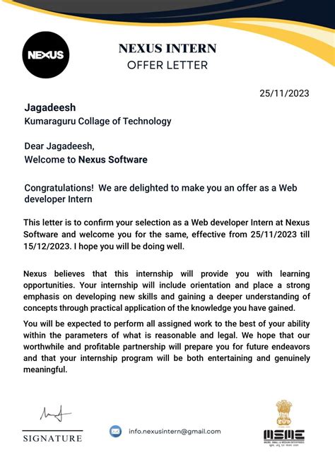 Jagadeesh K On Linkedin Nexusintern Internship Nexus