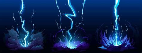 Cartoon Blue Lightning Thunder Storm Thunderbolts 23841617 Vector Art