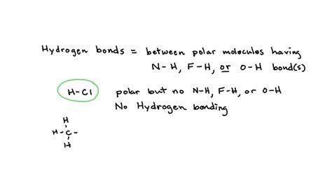 SOLVED: Which of the following cannot have hydrogen bonds? Group of answer choices HCl CH3NH2 ...