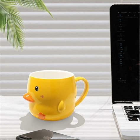 14 Oz Funny Duck Ceramic Coffee Mug For Women Tea Cup Cute Yellow Mugs With Lid Xinhan Fruugo Uk