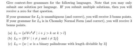 solved give context free grammars for the following