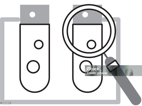 Laboratory Tube Test With Magnifying Glass Stock Illustration