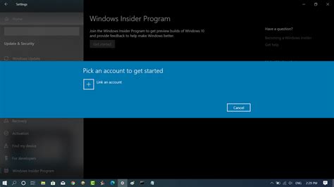 join windows 10 insider program without microsoft account