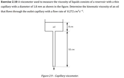 Solved Exercise 210 A Viscometer Used To Measure The