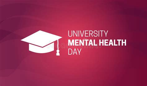 University Mental Health Day Illustration With Student Cap Icon Stock