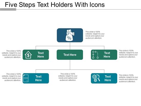 Five Steps Text Holders With Icons PowerPoint Presentation Templates PPT Template Themes