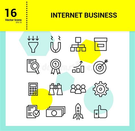 Outline Icons Set Of Internet Business Stock Illustration Illustration Of Growth Funnel