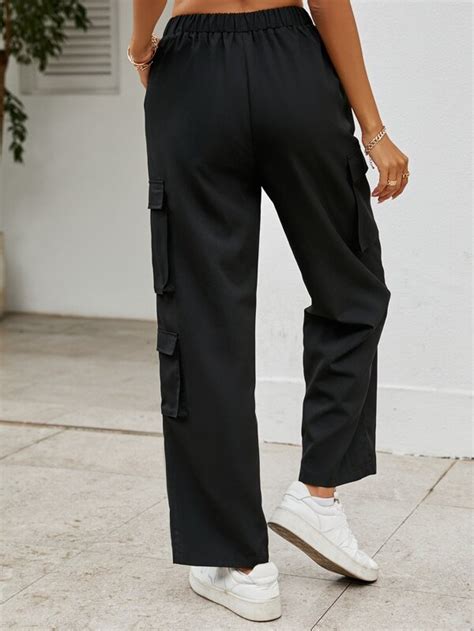 SHEIN EZwear Flap Pocket Side Cargo Pants SHEIN USA