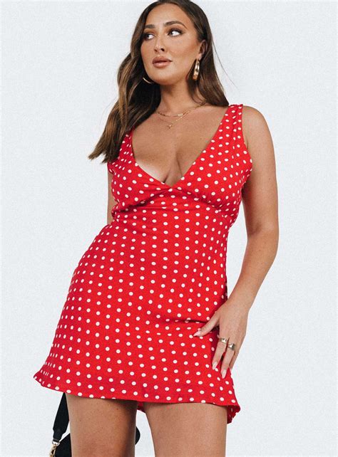 Nellie Mini Dress Red Polka Dot Princess Polly Usa