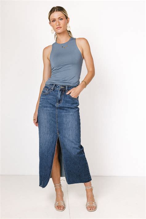 Paydrie Denim Maxi Skirt Final Sale Böhme
