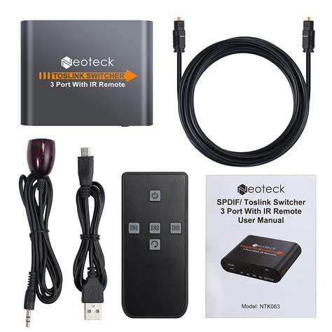 3x1 3 Port TOSLINK Optical Digital SPDIF Audio Switch Switcher Selector