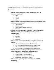 Networking Essentials Test Your Knowledge With Quiz Questions Course Hero