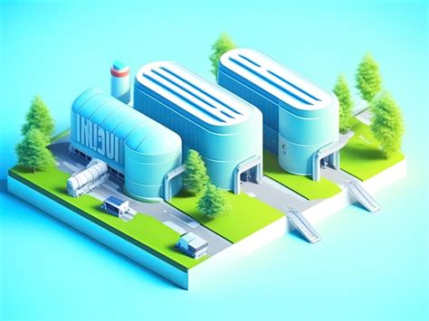 Premium Ai Image Industrial Factory Factory Building 3 D Rendering