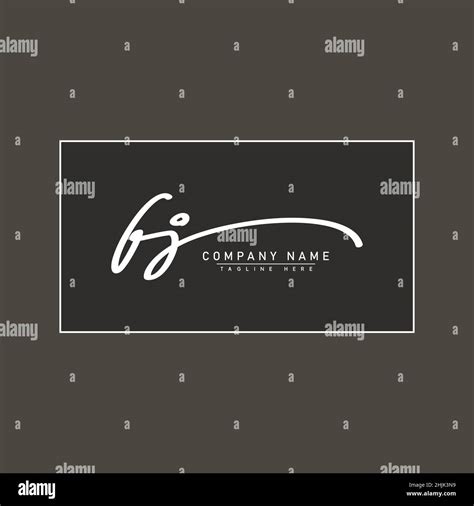 Initial Letter Fj Logo Hand Drawn Signature Logo Simple Vector Logo