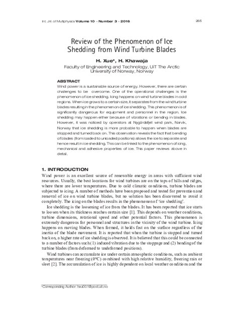 Pdf Review Of The Phenomenon Of Ice Shedding From Wind Turbine Blades