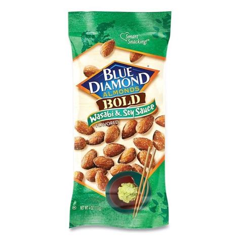Blue Diamond Wasabi And Soy Sauce Flavored Almonds 4 Oz Bag 12 Bagsbox