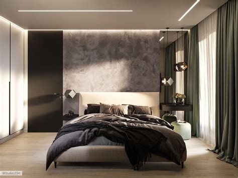 Большая мягкая кровать в спальне родителей Big Cozy Bed Interior