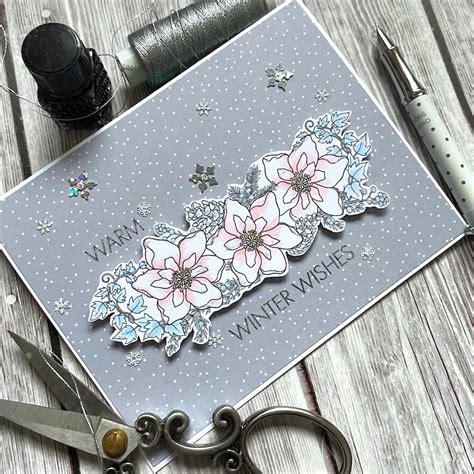 Floral Winter Wishes Card Tutorial Kate Hadfield Designs