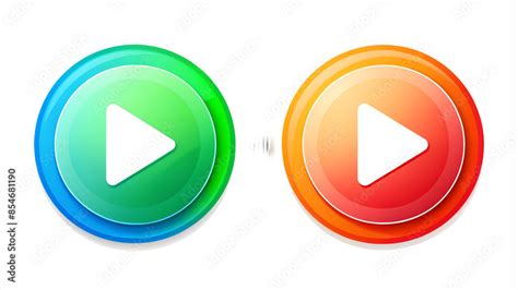 Play Button Icon Circle Start Buttons Illustration Video Audio