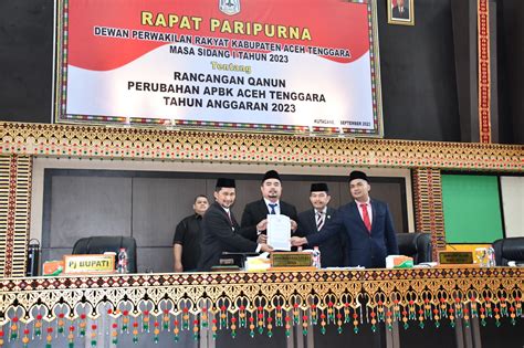 Dprk Agara Setujui Qanun Perubahan Apbk Tahun Anggaran 2023