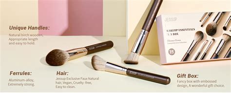 Jessup Pinceaux Maquillage Marron Pcs Set Pinceaux Maquillages Professionnels Pinceau Pour