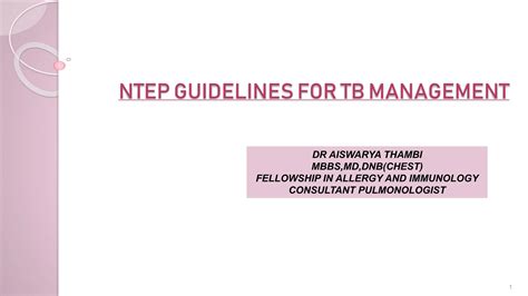 Ntep Guidelines Presentation By Dr Aiswarya Thambi Pptx