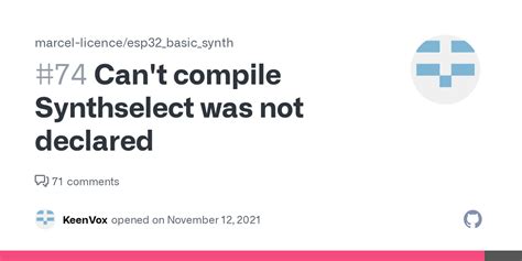 Cant Compile Synthselect Was Not Declared · Issue 74 · Marcel Licence