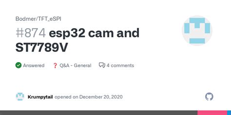Esp Cam And ST V Bodmer TFT ESPI Discussion GitHub