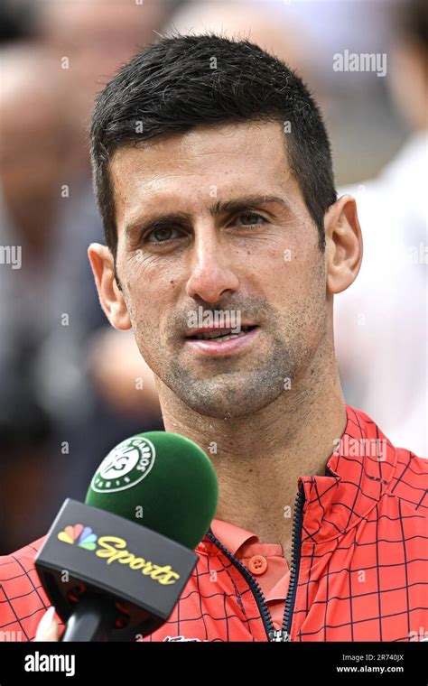 Novak Djokovic Interviewé Lors De La Finale De Lopen De France