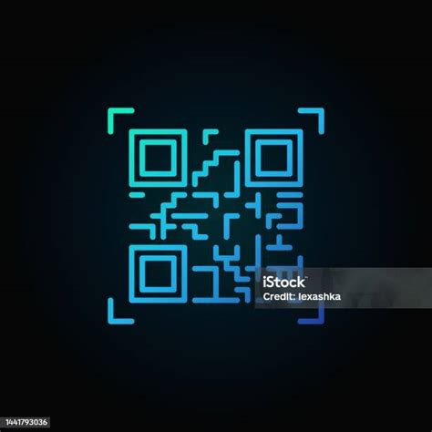 Icône Vectorielle De Balayage De Code Qr Bleu Ou Logo De Conception Sur