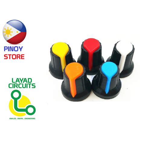 Wh148 Potentiometer Knob 6mm Shaft Plastic Cap Cover Rotator Shopee