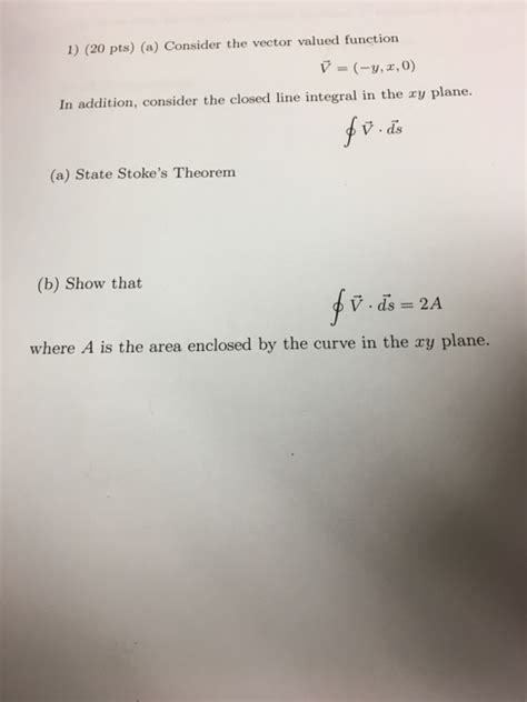 Solved 1 20 Pts A Consider The Vector Valued Function