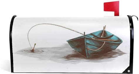 Magnetic Mailbox Covers Wooden Boat With Fishing Mailbox Stickers