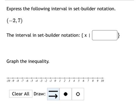 Solved Express The Following Interval In Set Builder