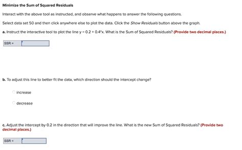 Regressionminimize The Sum Of Squared Residuals
