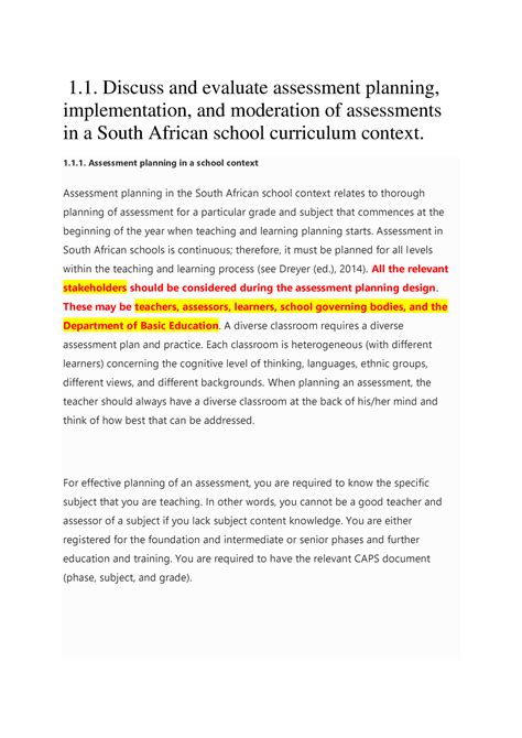 AED Learning UNIT PDF Discuss And Evaluate Assessment Planning Implementation And