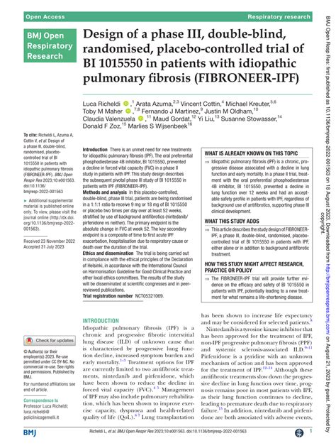 Pdf Design Of A Phase Iii Double Blind Randomised Placebo